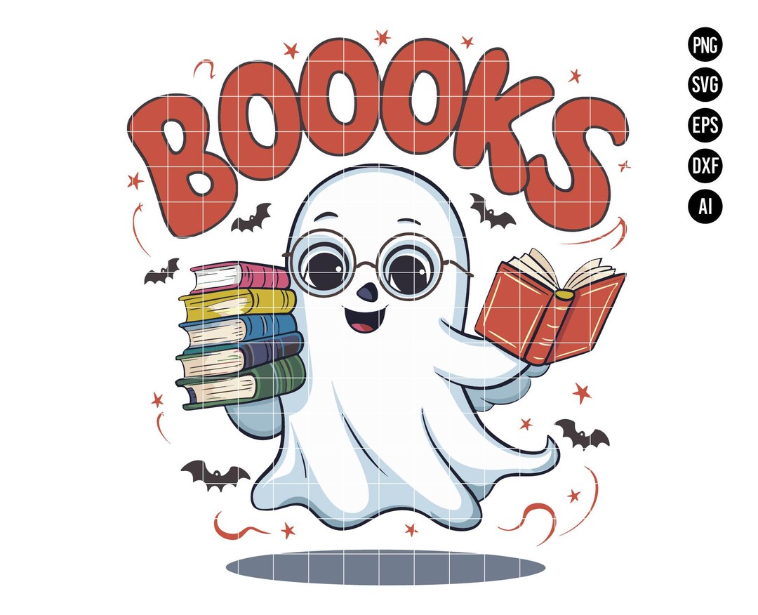 Boo Books Png, Halloween Librarian Png, Halloween Book Lover Png, Boo ...