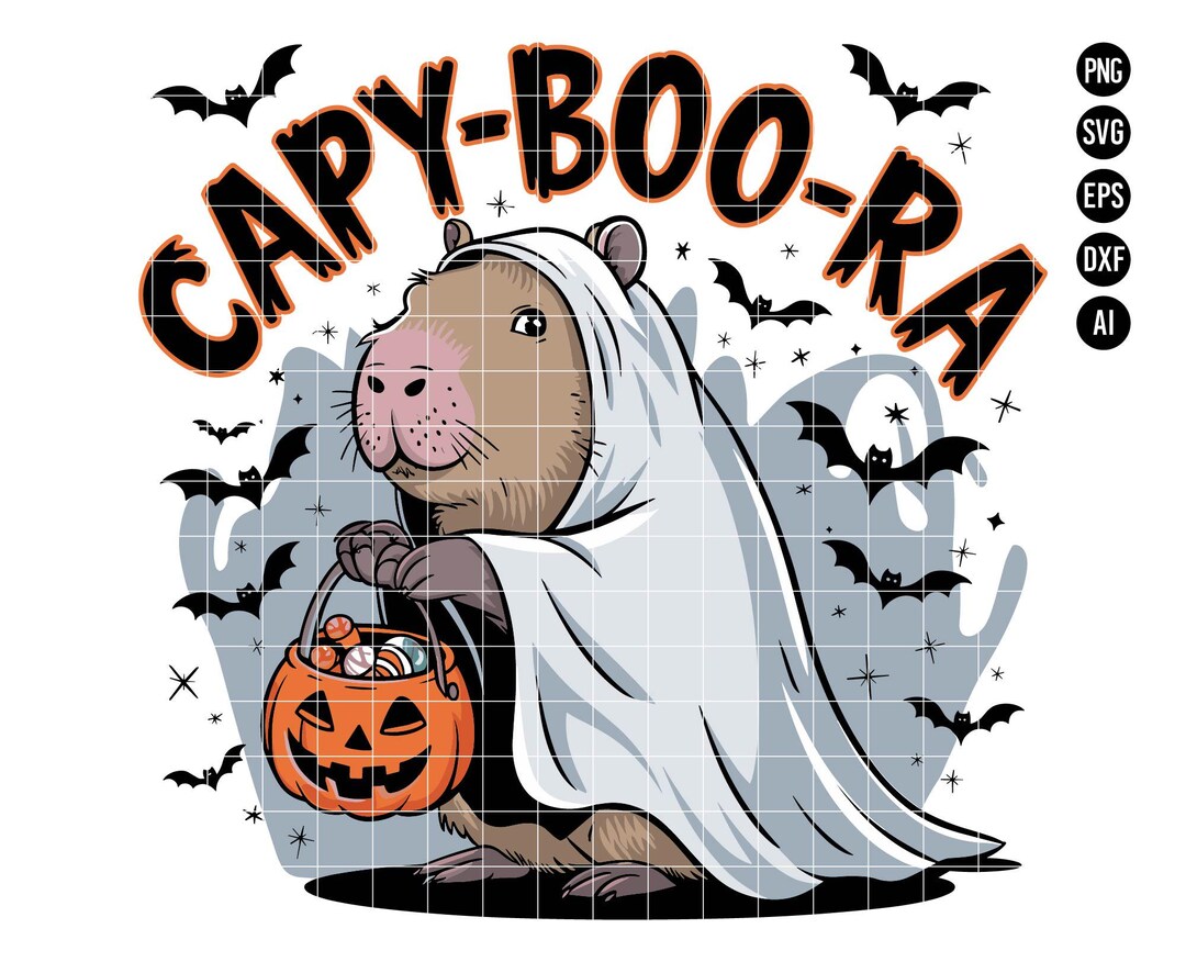 Capyboo-ra Halloween Capybara SVG, Funny Capybara Halloween Ghost PNG ...