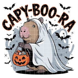Capyboo-ra Halloween Capybara SVG, Funny Capybara Halloween Ghost PNG ...