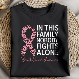 In This Family Nobody Fights Alone Breast Cancer SVG, Pink Ribbon ...