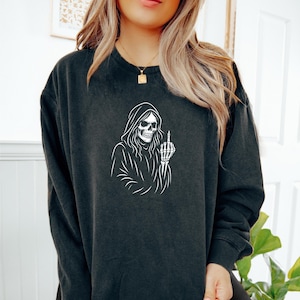 Grim Reaper Middle Finger SVG Skeleton Hand PNG Gothic Dark Humor ...
