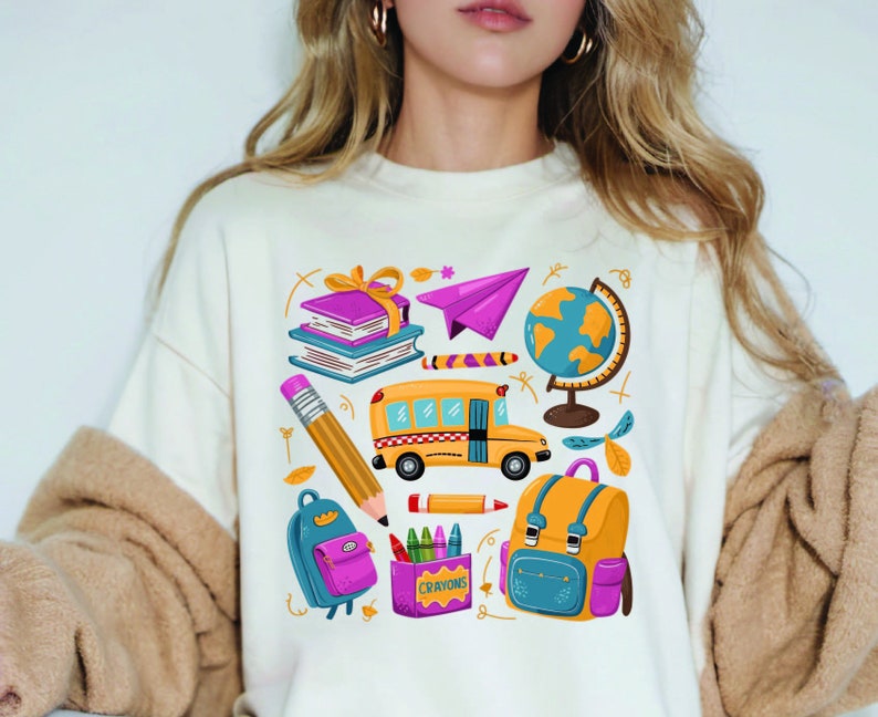 Back to School Clipart Bundle SVG PNG, School Supplies Clipart, School ...