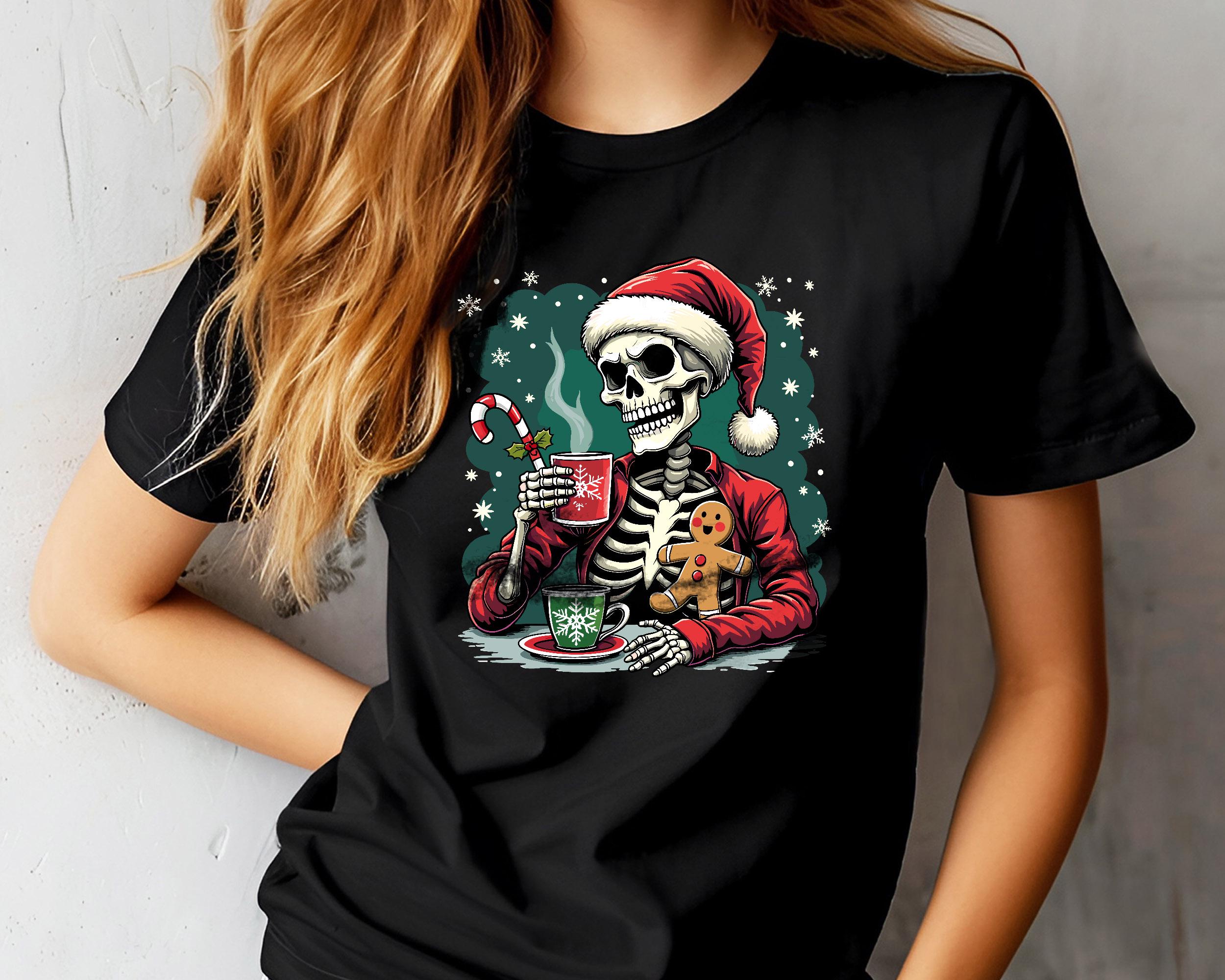 Skeleton Christmas SVG PNG, Candy Cane Skull Digital Art, Spooky ...