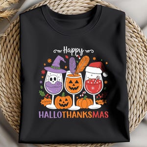 Happy Hallothanksmas SVG PNG, Halloween Thanksgiving Christmas Clipart ...