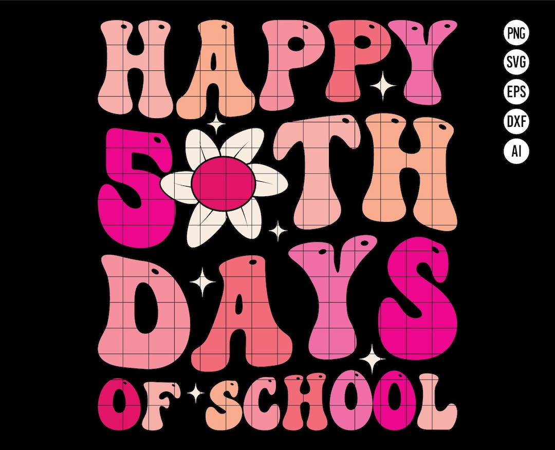 Happy 50th Days of School SVG, Retro Groovy School Design, Teacher ...