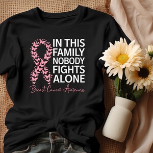 In This Family Nobody Fights Alone Breast Cancer SVG, Pink Ribbon ...