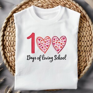 100 Days of Loving School PNG, 100 Days of School SVG, 100 Hearts SVG ...
