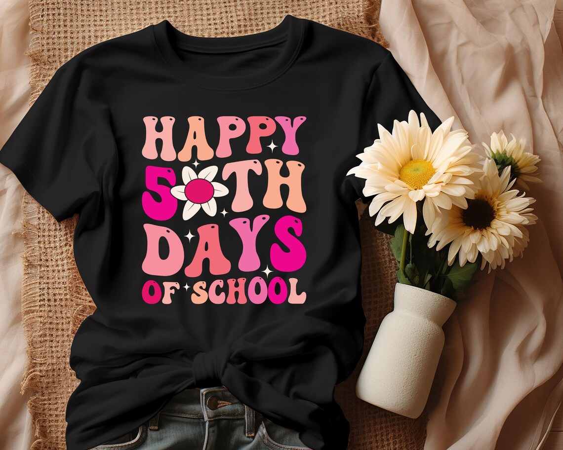 Happy 50th Days of School SVG, Retro Groovy School Design, Teacher ...