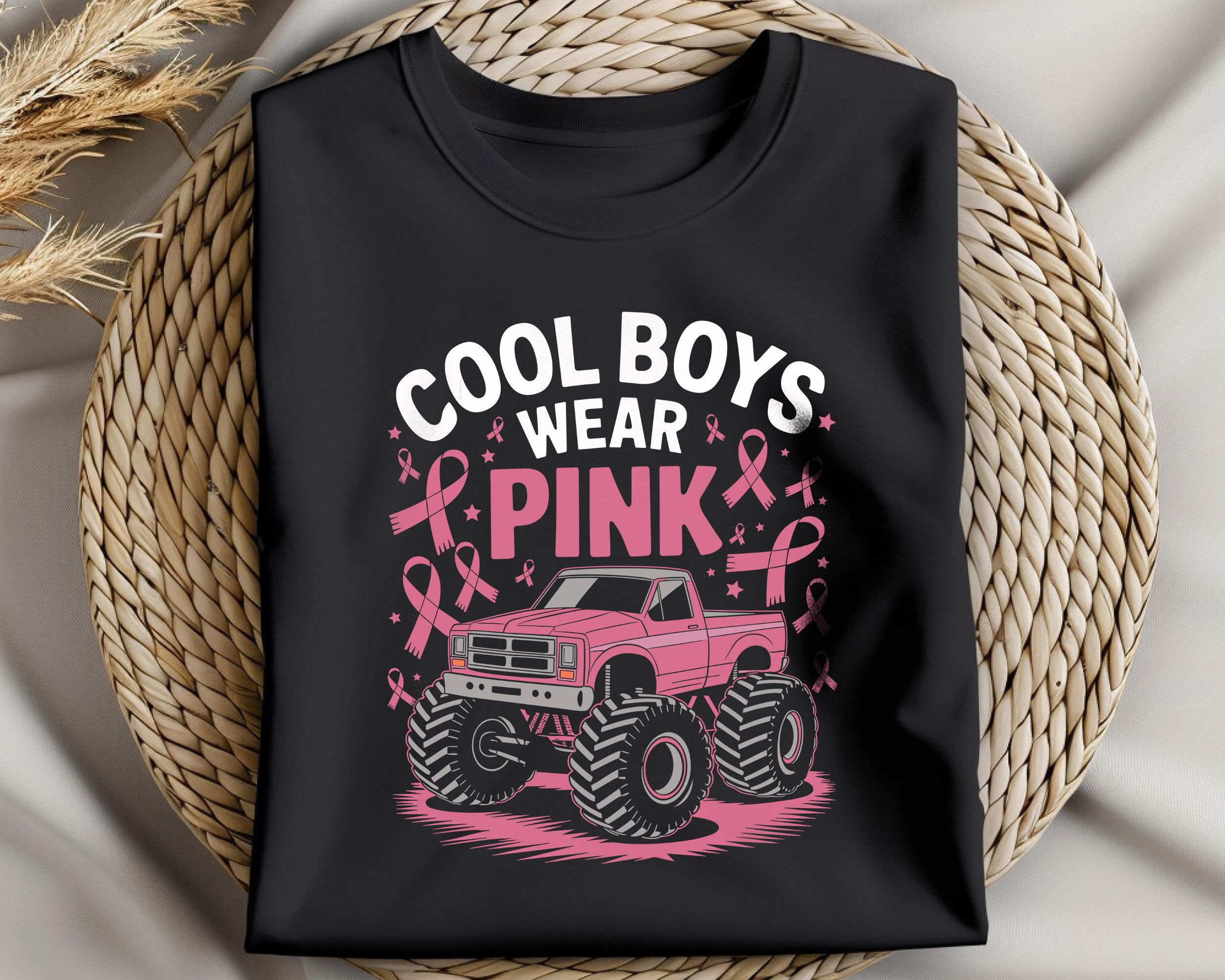 Cool Boys Wear Pink Monster Truck SVG PNG, Breast Cancer Awareness SVG ...
