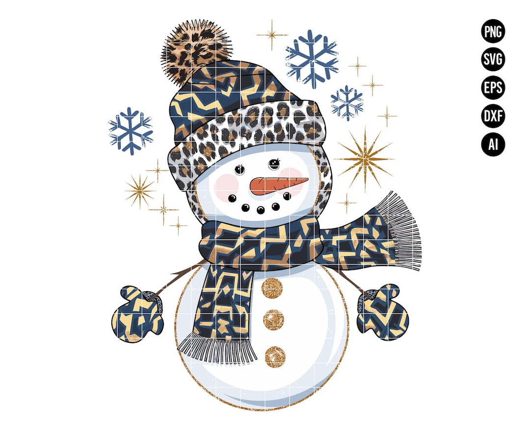 Snowman With Blue Scarf SVG PNG, Cute Winter Design SVG, Christmas ...