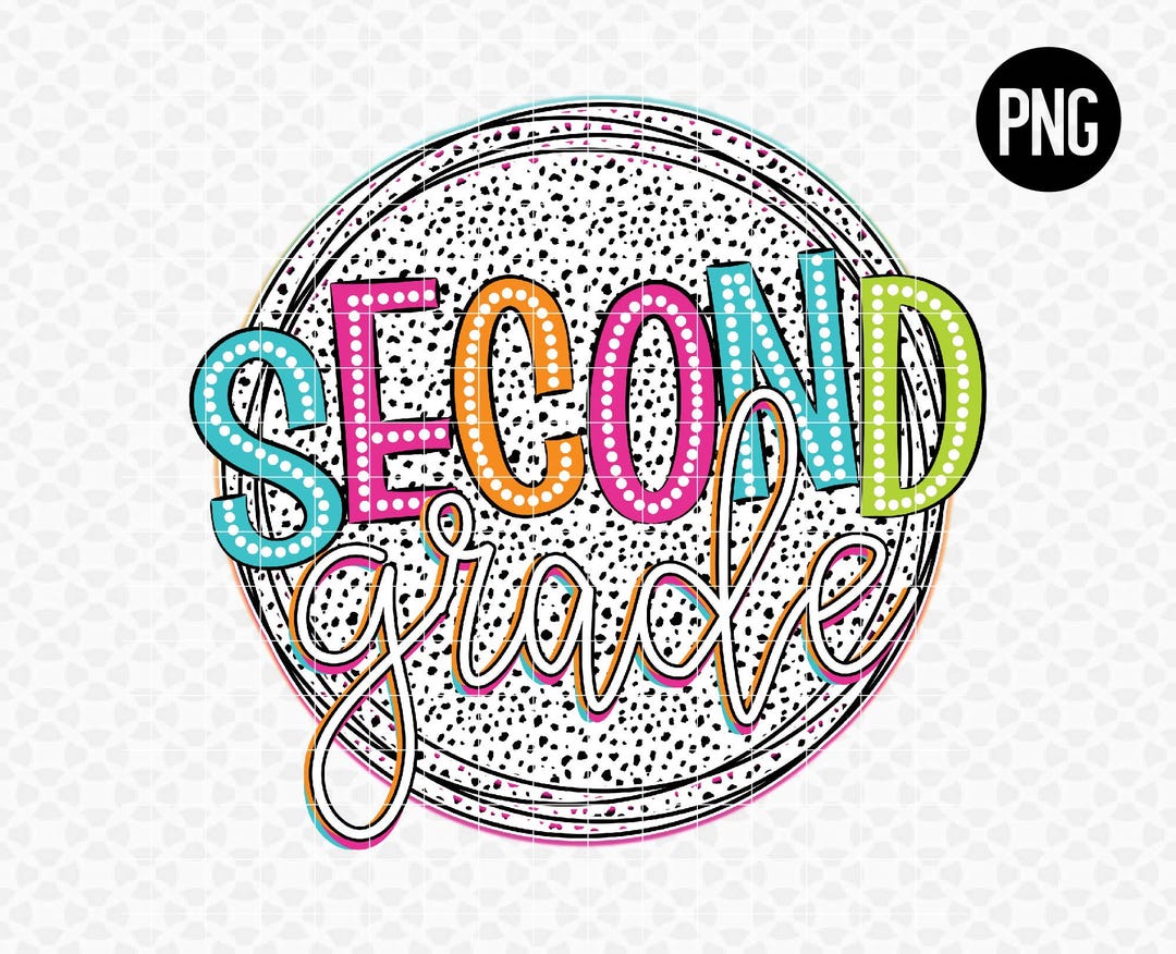 Bright Second Grade PNG Design, Retro Polka Dot Pattern, Fun Back-to ...