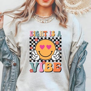 Eight is A Vibe PNG, 8th Birthday Groovy Girls 8 Years Old Svg File ...