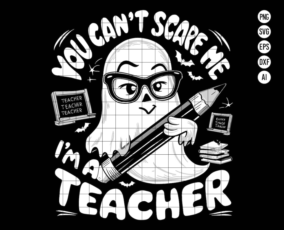 Cute Ghost Teacher Clipart for Halloween, Adorable Ghost Teacher With ...