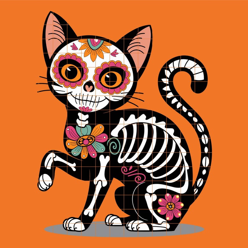 Sugar Skull Cat - Etsy