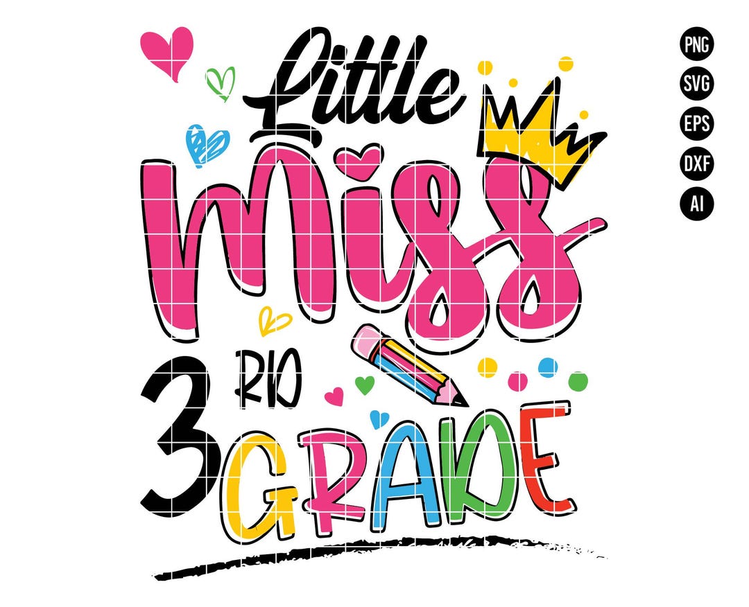 Back to School Svg, Little Miss Third Grade Svg, School Teacher 3rd ...