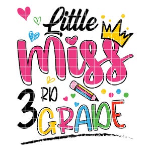 Back to School Svg, Little Miss Third Grade Svg, School Teacher 3rd ...