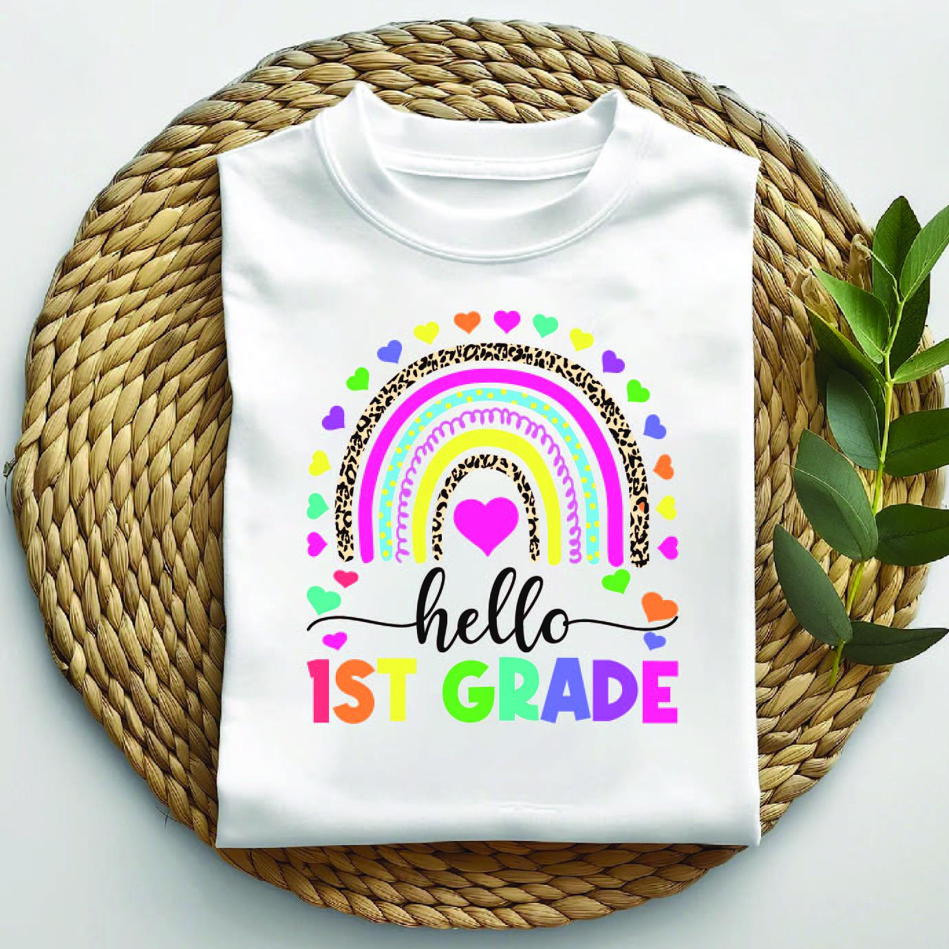 Back to School PNG First Grade PNG, Back to School Rainbow 1st Grade ...