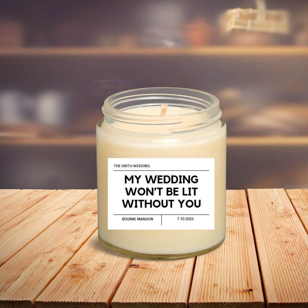 Printable Wedding Candle Label | Bridesmaids Proposal, Groomsmen ...
