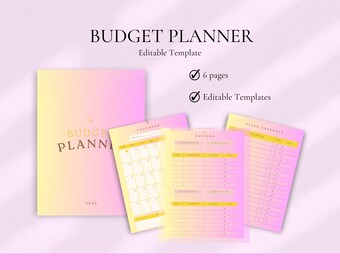 Monthly Budget Planner Editable in Canva & Word Track Income, Expenses ...