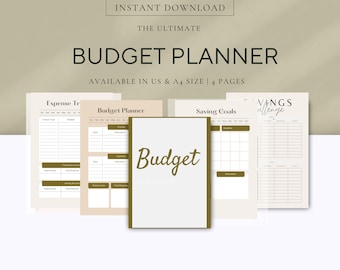 Monthly Budget Planner Editable in Canva & Word Track Income, Expenses ...
