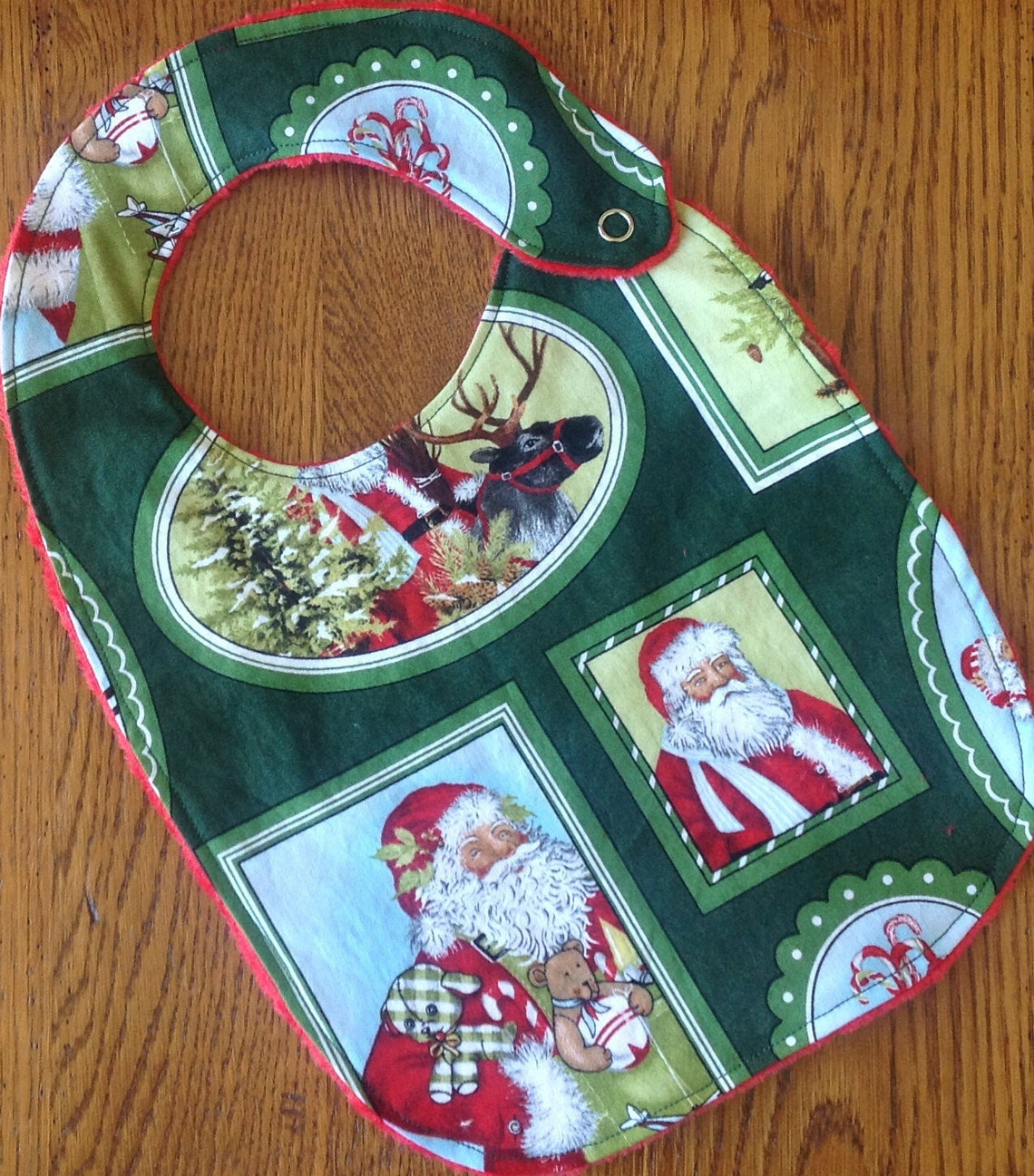 Classique Santa Christmas Minky Baby / Toddler Bib - Etsy France