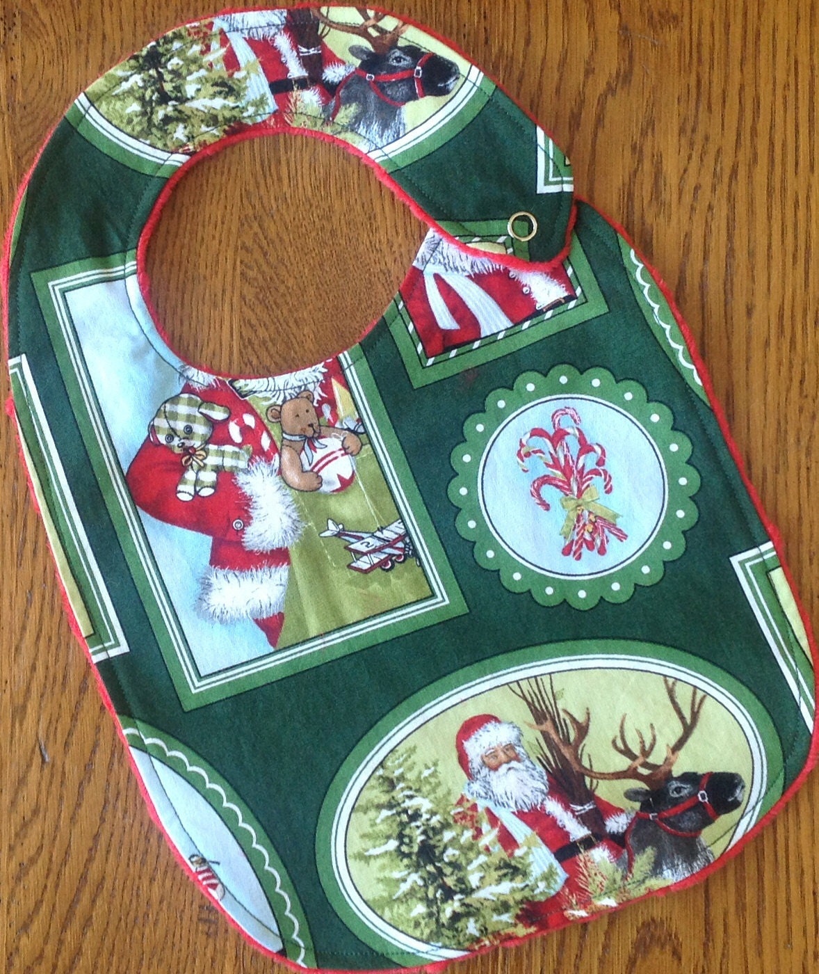 Classique Santa Christmas Minky Baby / Toddler Bib - Etsy France
