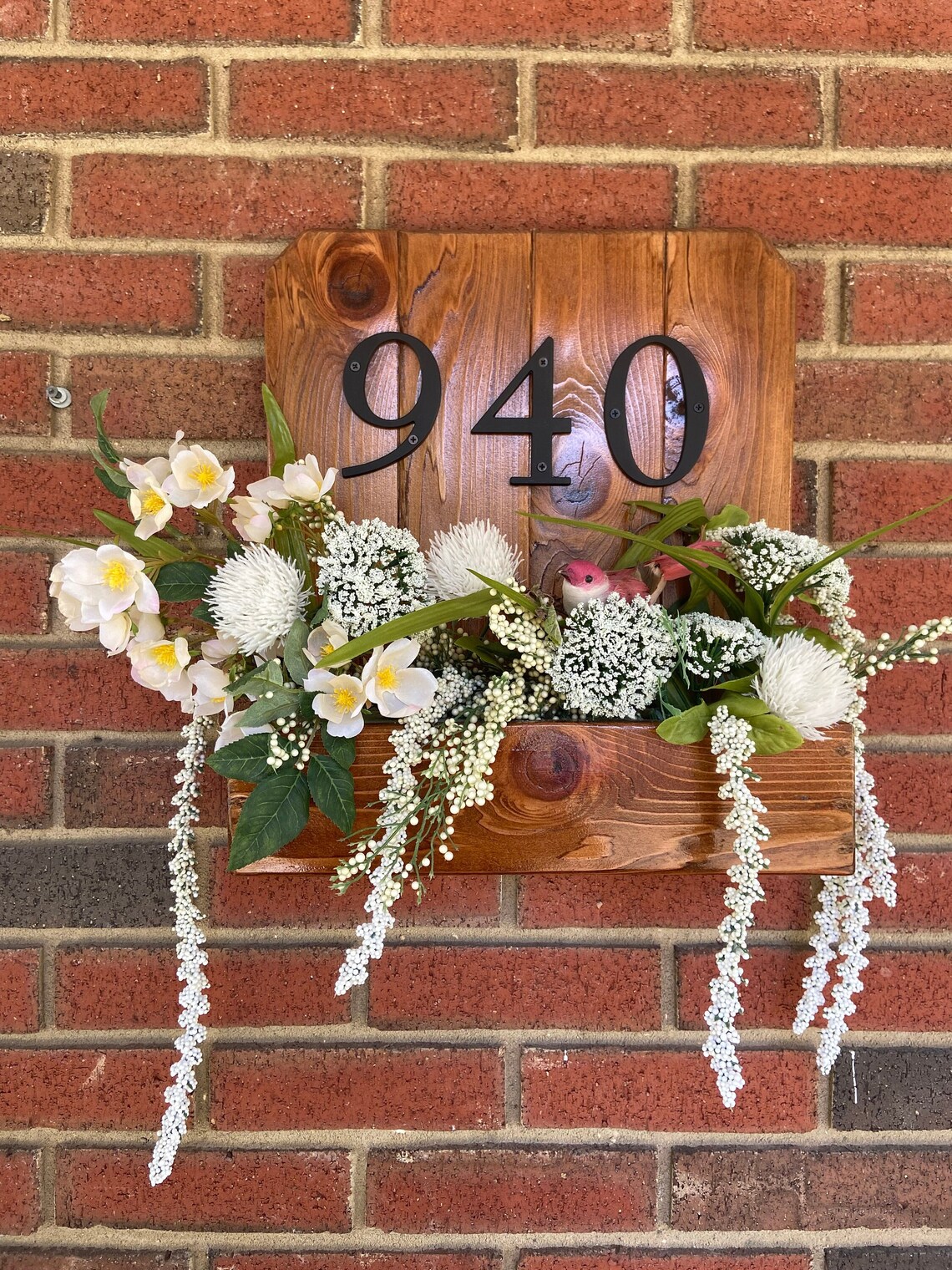 Address Sign Planter Box, House Address Sign With Planter Box, Hanging ...