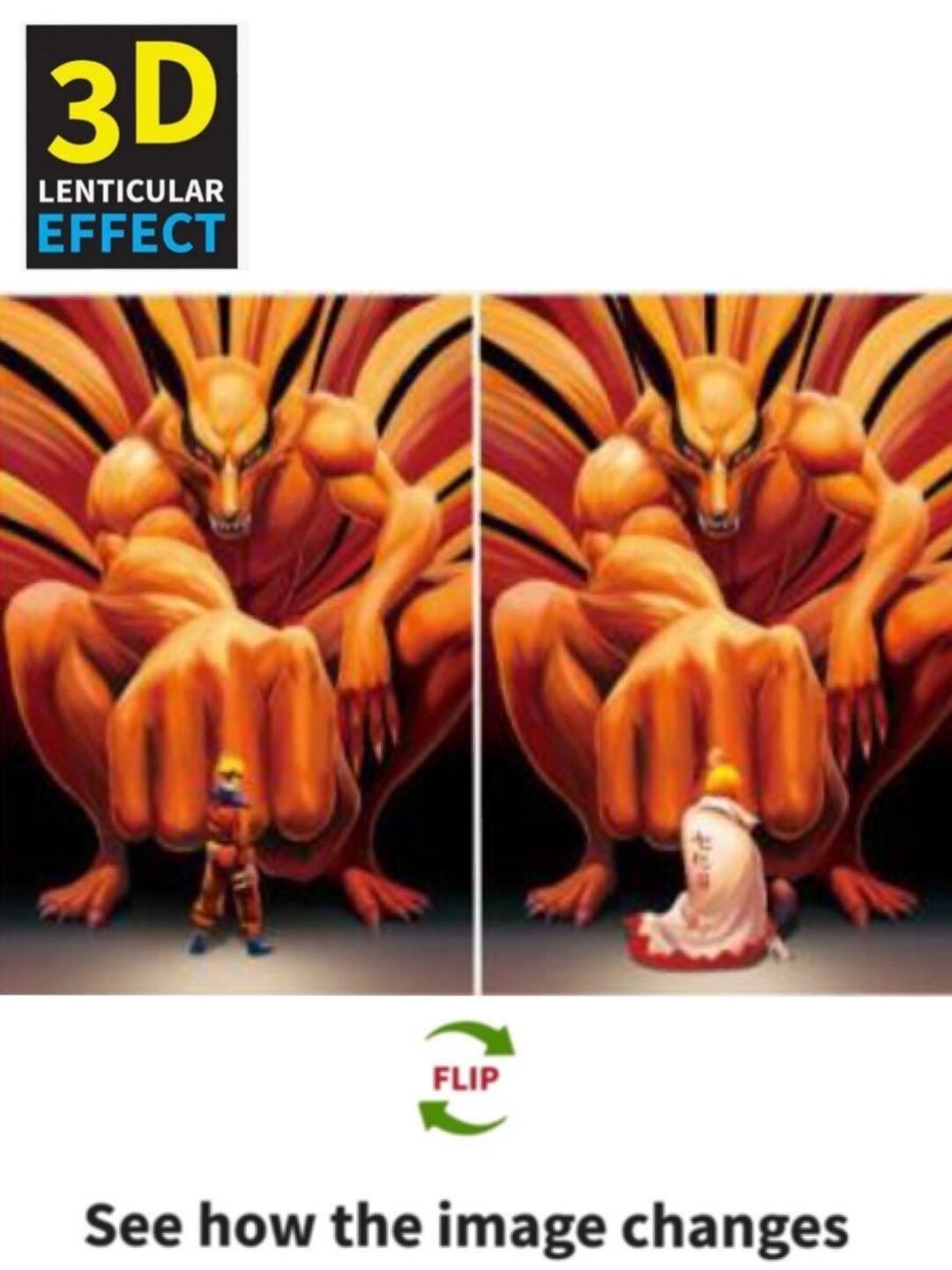 Naruto-minato,naruto-3d Poster 3D Lenticular Flip Effect,2 Images in ...