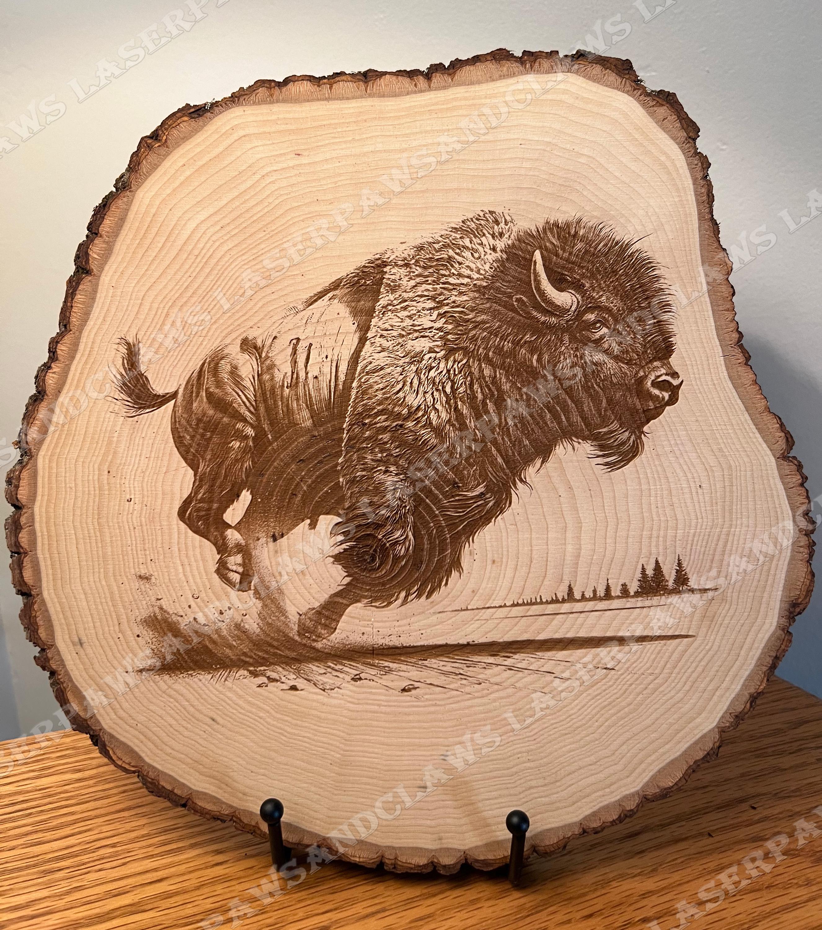 Bison Buffalo Laser Burn PNG 3D Illusion Engrave Laser Ready Digital ...