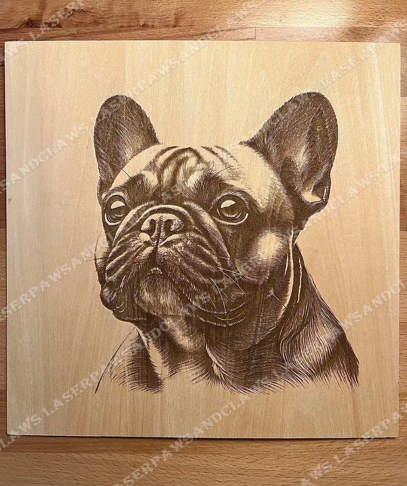 Frenchie French Bulldog Laser Burn PNG 3D Illusion Engrave Laser Ready ...