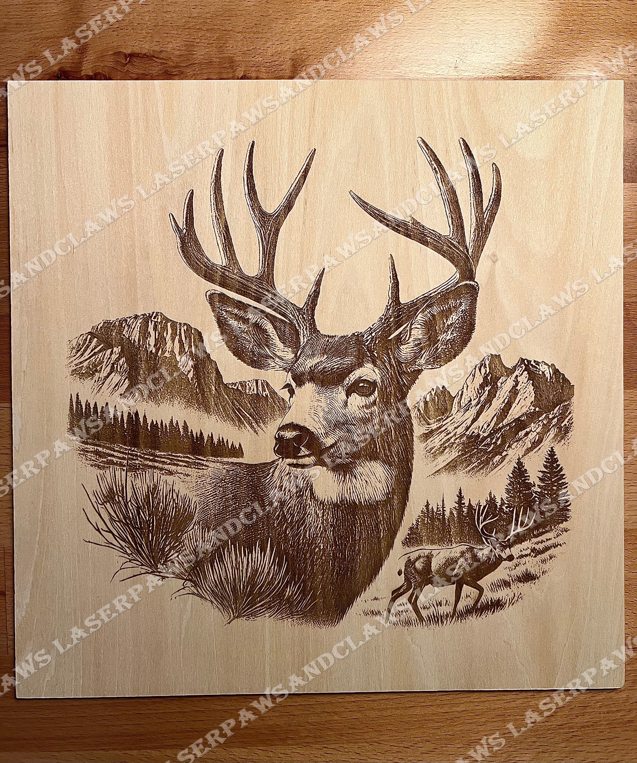 Buck Deer Laser Burn PNG 3D Illusion Engrave Laser Ready Digital Design ...