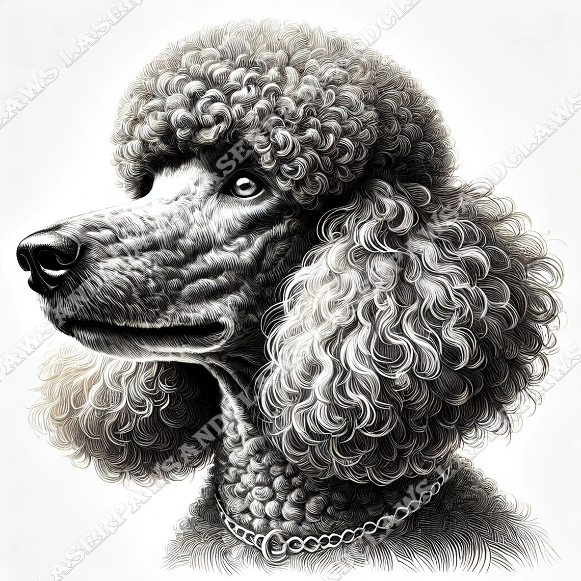 Standard Poodle Laser Burn PNG 3D Illusion Engrave Laser Ready Digital ...