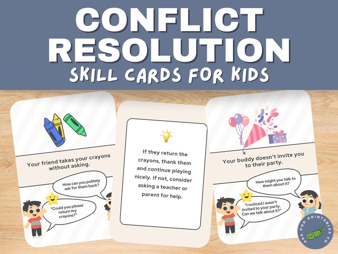 Conflict Resolution Skill Cards | 25 Scenarios & Lessons for Kids ...