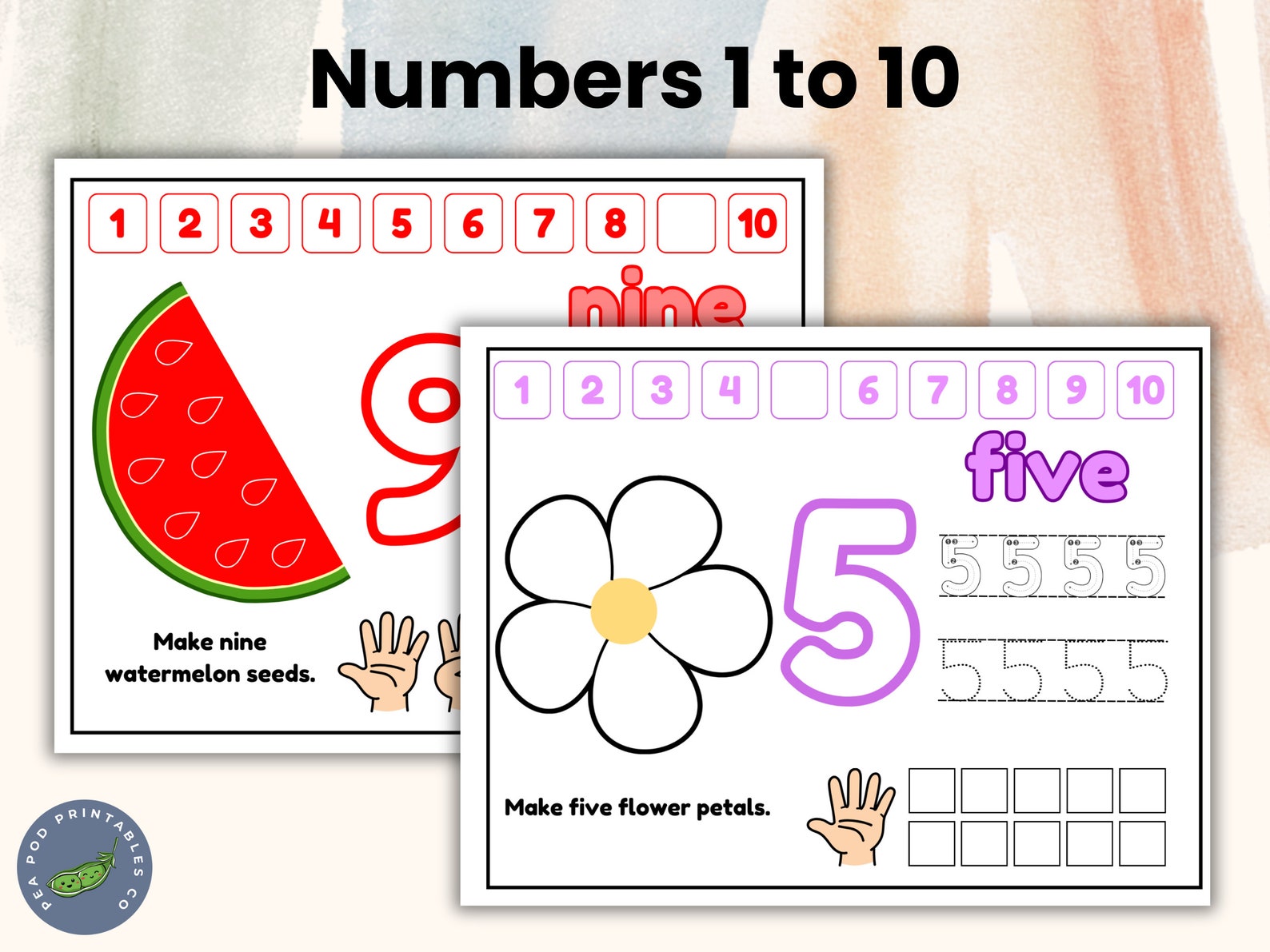 Number Play Dough Mats | Practice Counting to 10 | Writing Numbers ...