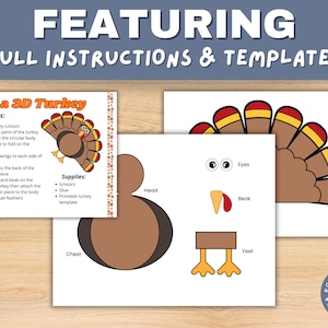Printable 3D Turkey Template – DIY Thanksgiving Craft for Kids & Adults ...