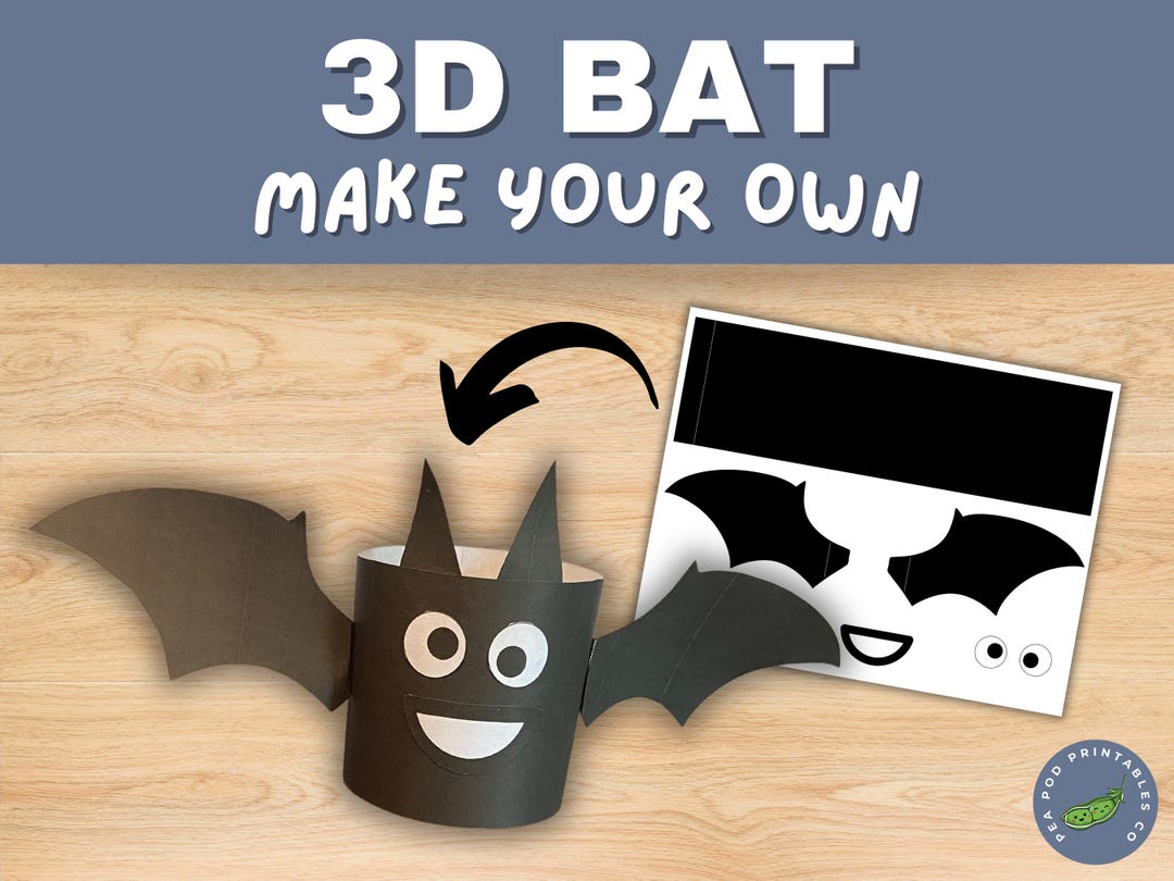Printable 3D Bat Template – DIY Halloween Craft for Kids & Adults, Easy ...
