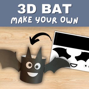 Printable 3D Bat Template – DIY Halloween Craft for Kids & Adults, Easy ...