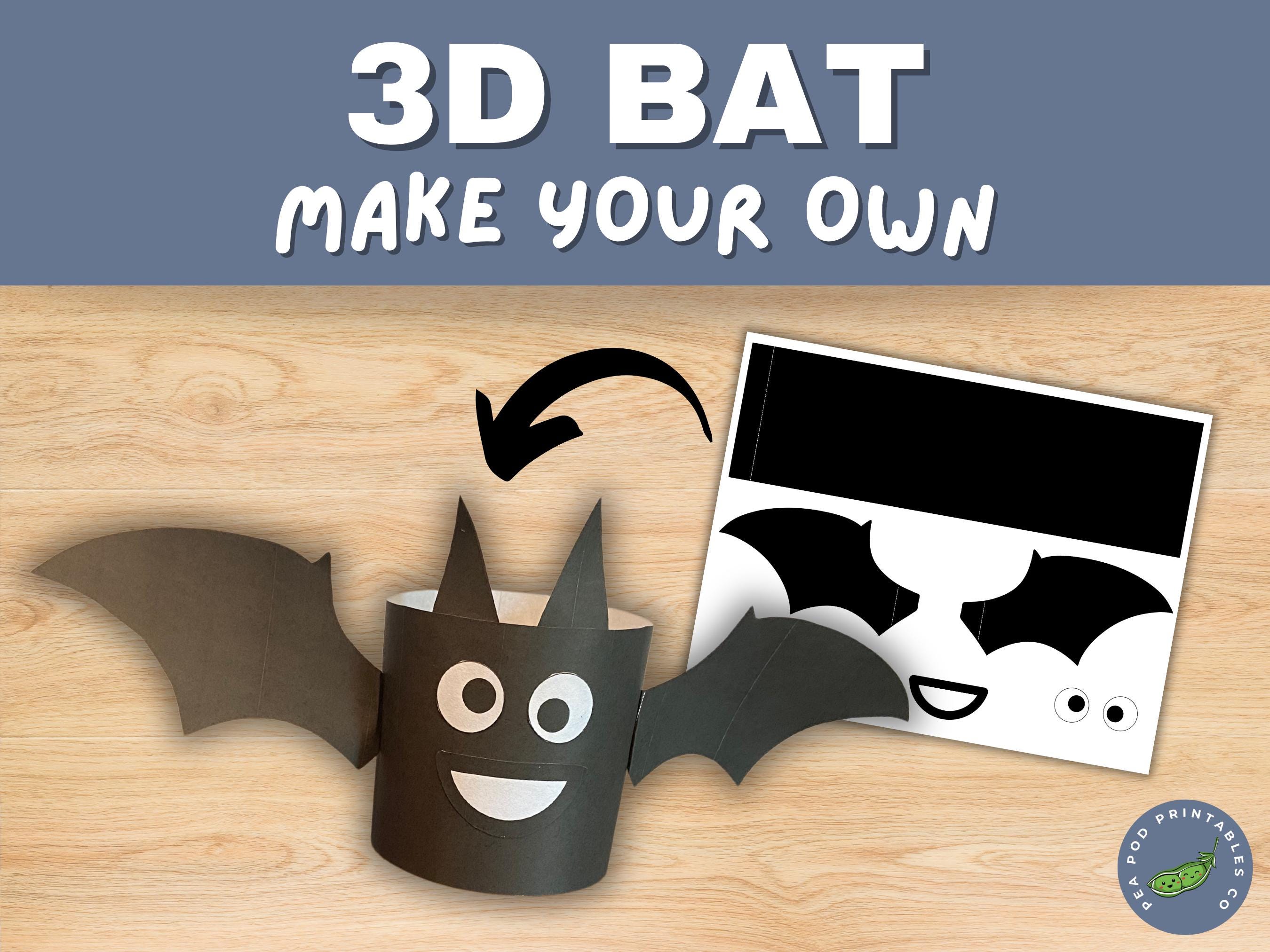 Printable 3D Bat Template – DIY Halloween Craft for Kids & Adults, Easy ...