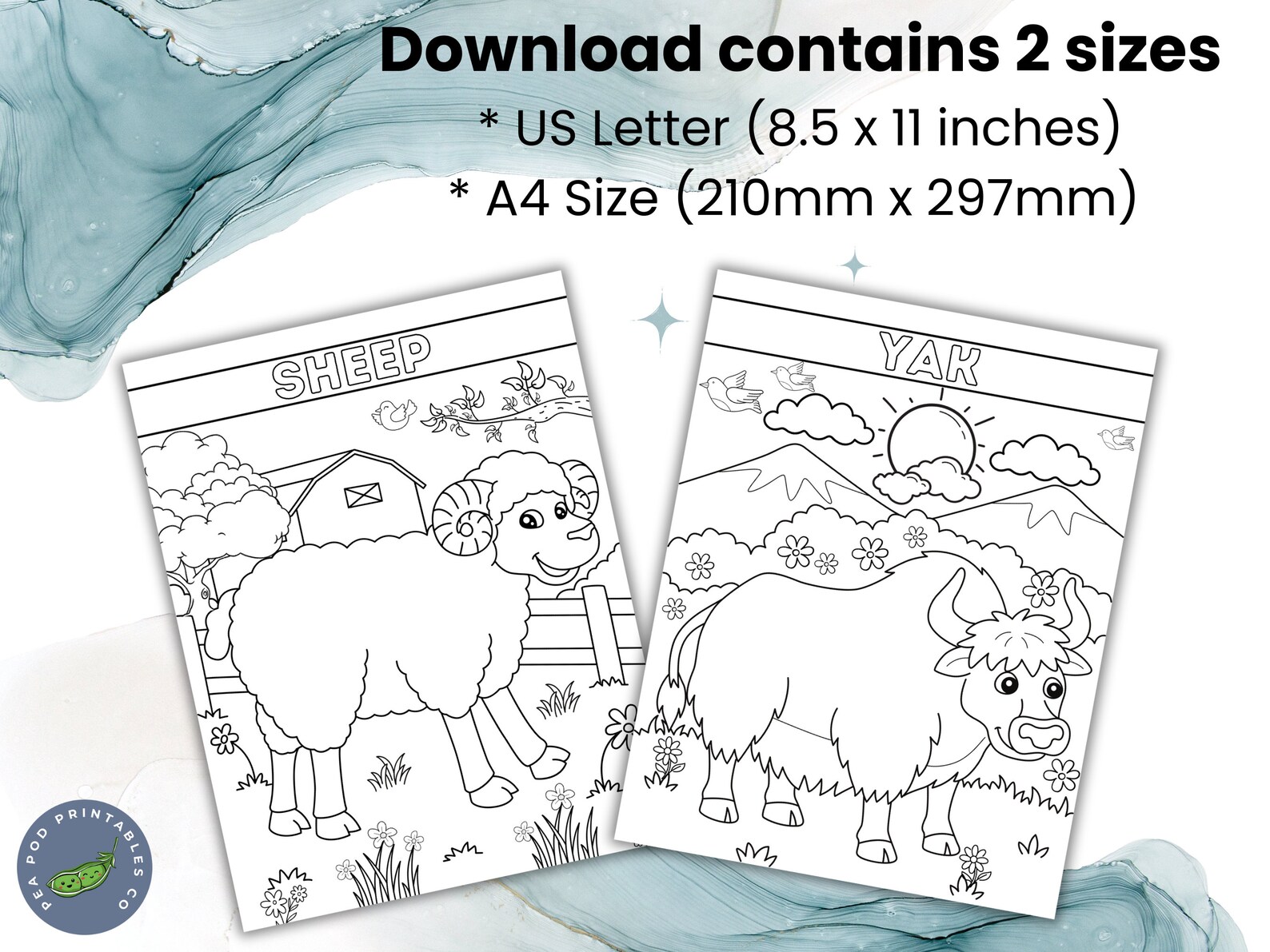 Land Animals Coloring | Kids Colouring Pages | Mindfulness Colouring ...