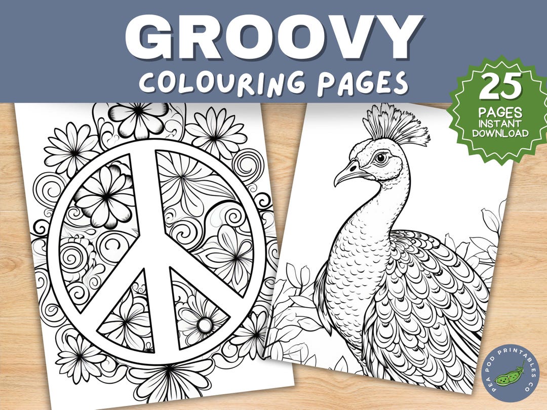 Groovy Coloring Pages – Retro 70s-inspired Designs With Swirls, Dancing ...