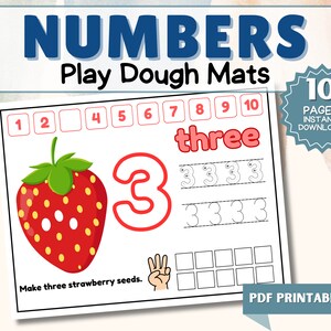 Number Play Dough Mats | Practice Counting to 10 | Writing Numbers ...