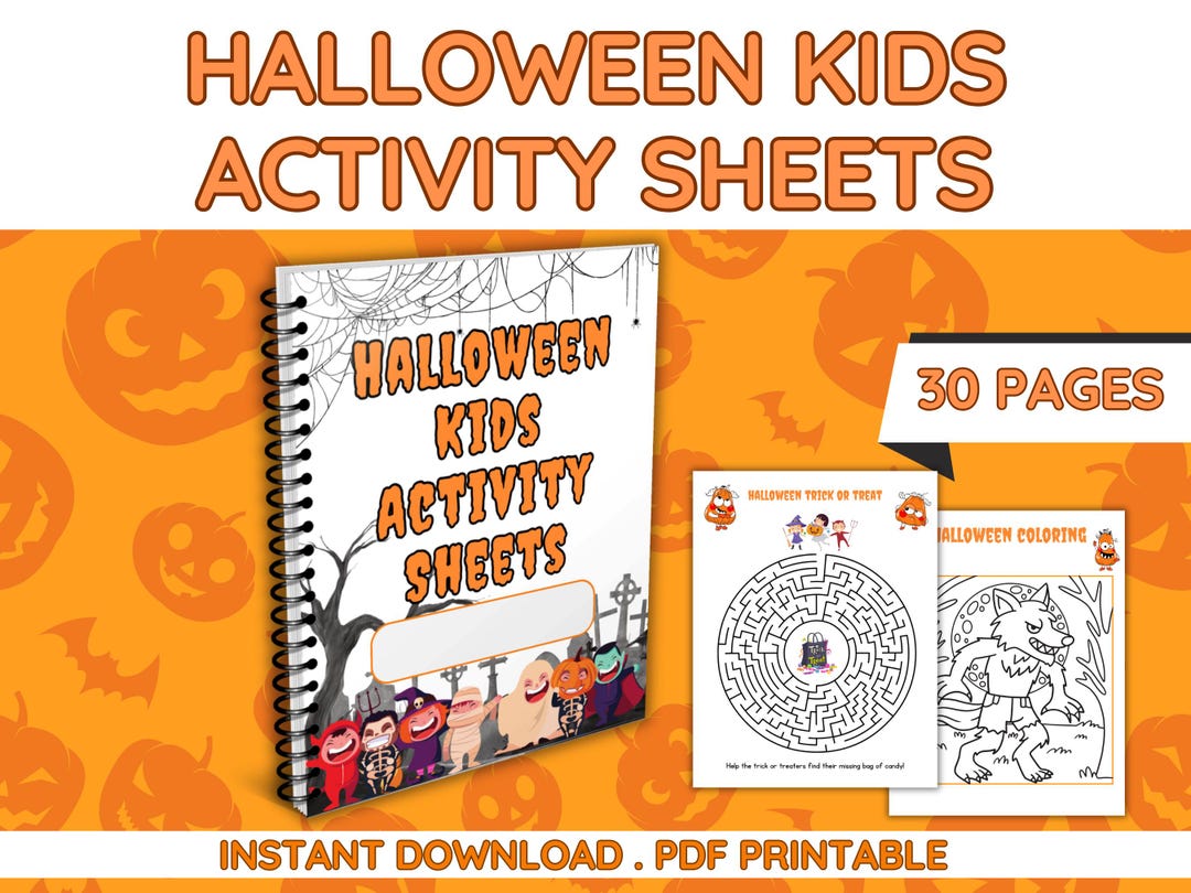 Halloween Activity Sheets for Kids | 30 Printable Worksheets | Fun ...