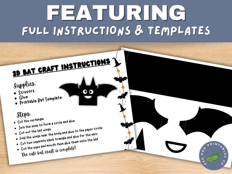 Printable 3D Bat Template – DIY Halloween Craft for Kids & Adults, Easy ...