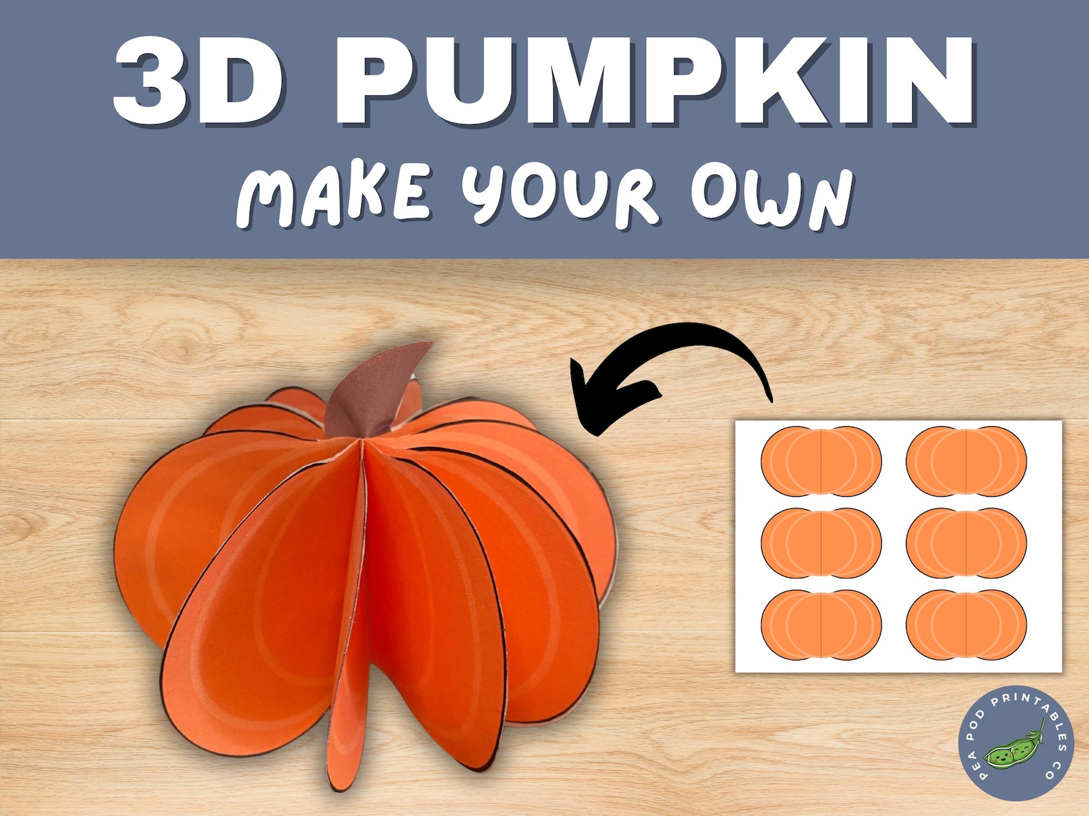 Printable 3D Pumpkin Template – DIY Halloween Craft for Kids & Adults ...