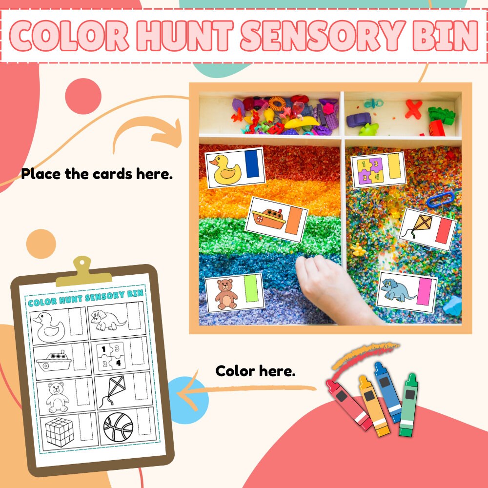 Color Hunt Sensory Bin Activity for Kindergarten Centres | Learn ...