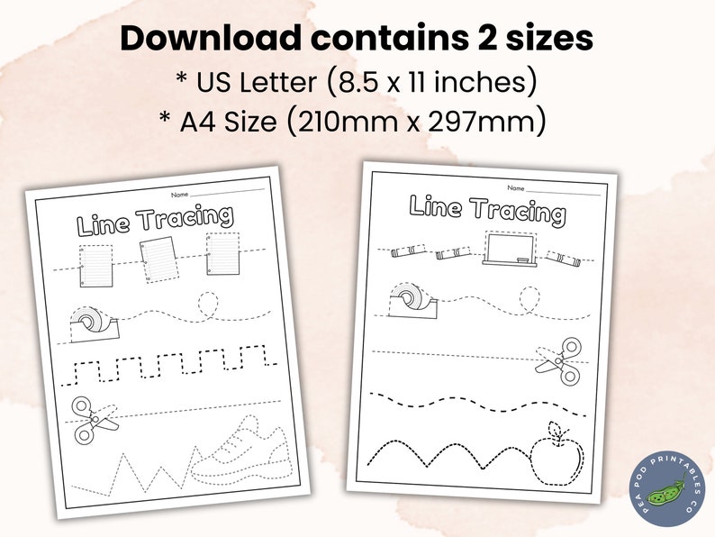 Back to School Line Tracing Worksheets Pre-writing | Kindergarten ...