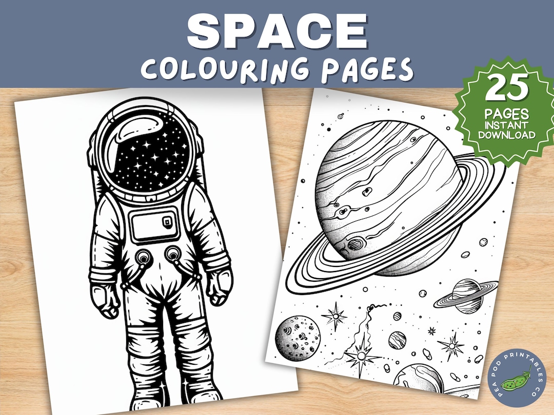 25 Space Colouring Pages for Kids and Adults | Rockets, Planets & Stars ...