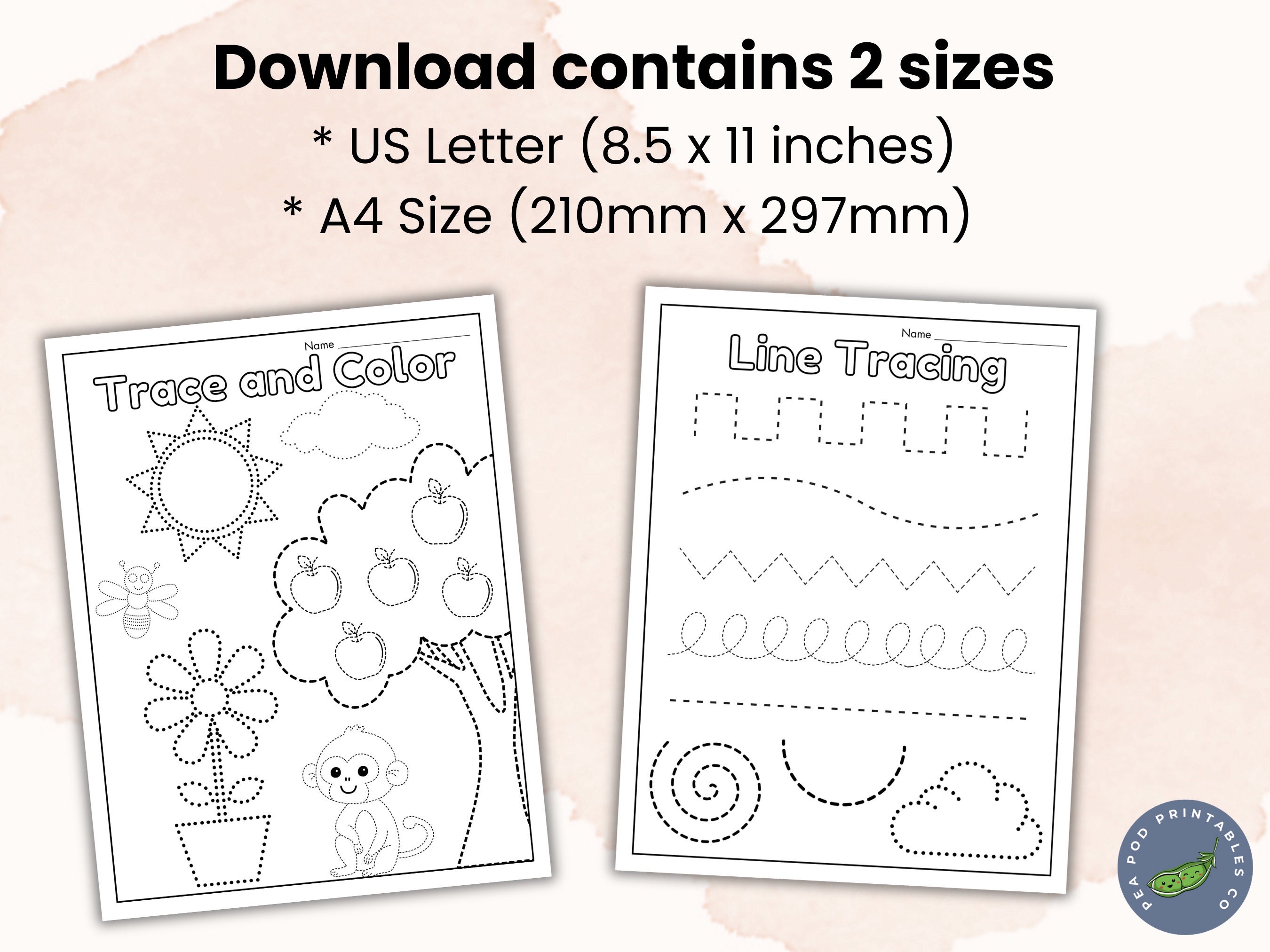 Line Tracing Worksheets, Lines Trace Pages Printable, Preschool ...