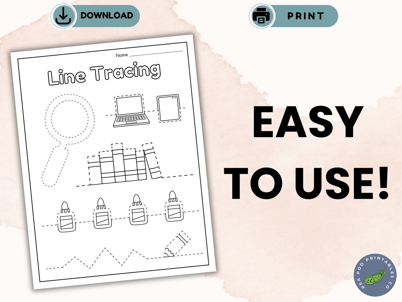 Back to School Line Tracing Worksheets Pre-writing | Kindergarten ...