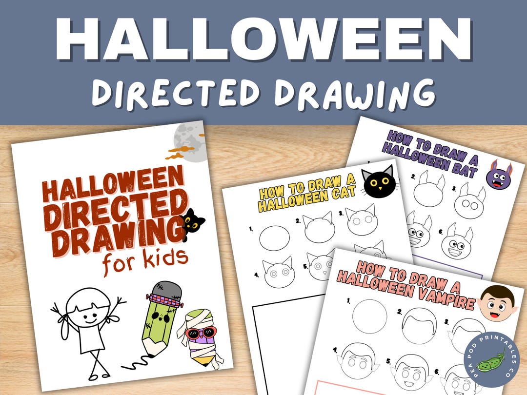Halloween Directed Drawing Worksheets - 10 Step-by-step Halloween ...